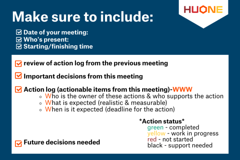 How to Write Excellent Meeting Minutes - HUONE Helsinki